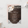 Boho Rustic Wood Flowers Fall Wedding Invitation | Zazzle