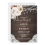 Boho Rustic Wood Flowers Fall Wedding Invitation | Zazzle