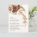 Boho Rusty Terracotta Rustic Floral Wedding Invitation | Zazzle