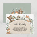 Boho Sage Green Woodland Animals Books for Baby Enclosure Card | Zazzle