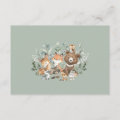 Boho Sage Green Woodland Animals Books for Baby Enclosure Card | Zazzle