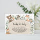 Boho Sage Green Woodland Animals Books for Baby Enclosure Card | Zazzle
