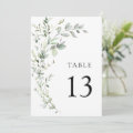 Boho Sage Greenery Botanical Wedding Table Number | Zazzle