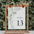 Boho Sage Greenery Botanical Wedding Table Number | Zazzle