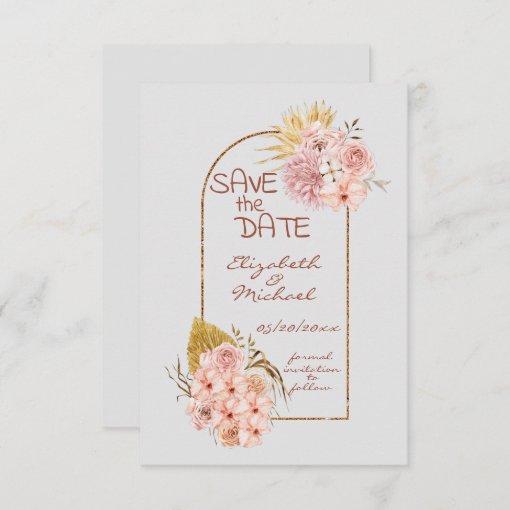 Boho Save the Date Enclosure Card | Zazzle