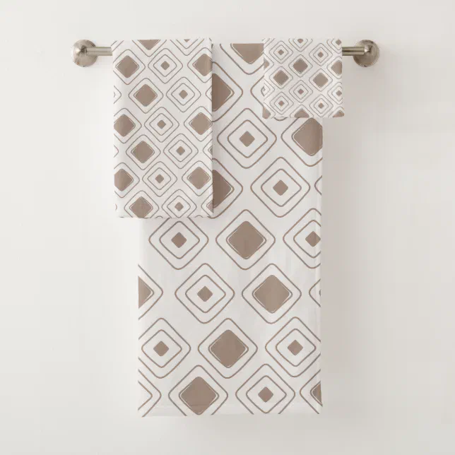 Boho Soft Neutral Tribal Geometric Aztec Pattern Bath Towel Set | Zazzle