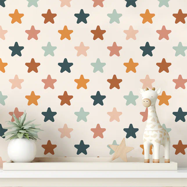 Boho Star Nursery Wallpaper | Zazzle