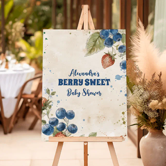 Boho Strawberry Berry Sweet Baby Shower Foam Board | Zazzle