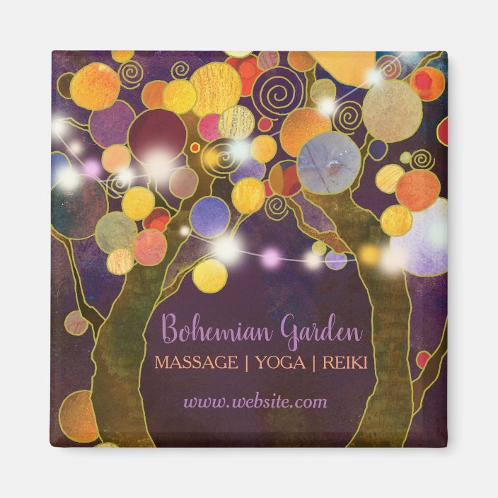 Boho String Lights Love Trees Business Magnet | Zazzle.com