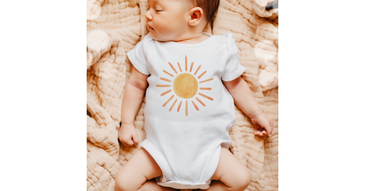 Boho Sun 1st Birthday First Trip Little Sunshine Baby Bodysuit | Zazzle