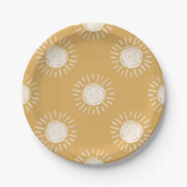 Boho Sun Baby Shower Paper Plates | Zazzle