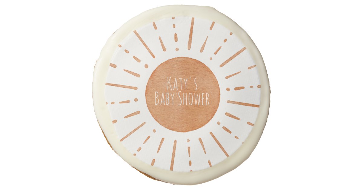 Boho Sun Baby Shower Sugar Cookie | Zazzle