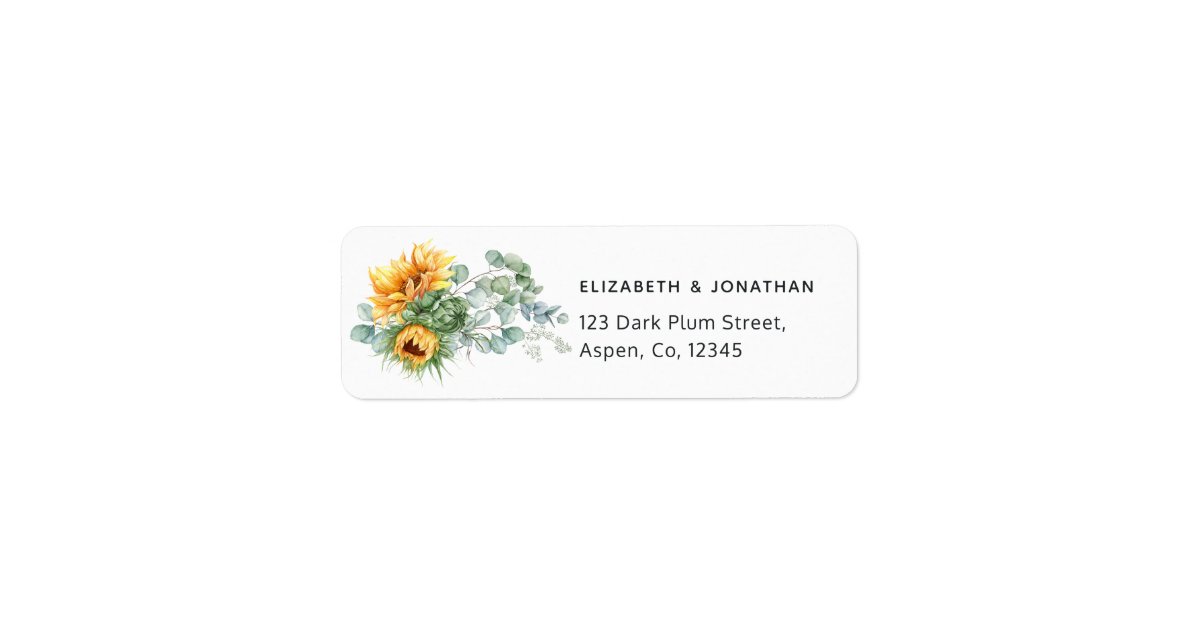 Boho Sunflower Eucalyptus Label | Zazzle