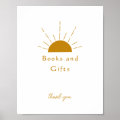 Boho Sunshine Baby Shower Books and Gifts Sign | Zazzle
