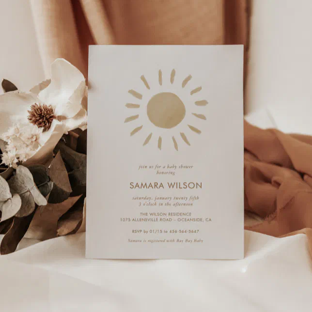 Boho Sunshine Baby Shower Invitation | Zazzle