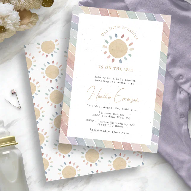 Boho Sunshine Baby Shower Invitation | Zazzle