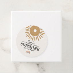 boho sunshine birthday rainbow favor tag | Zazzle