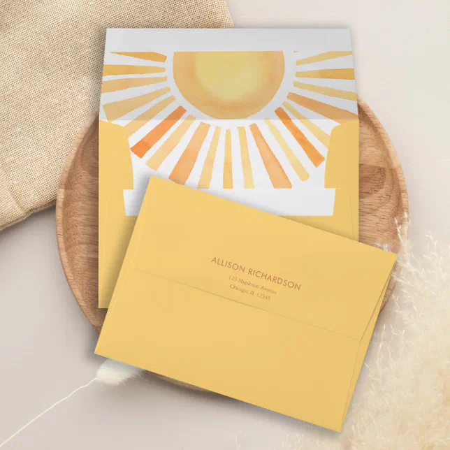 Boho sunshine muted tones envelopes 5x7 card | Zazzle