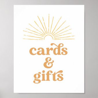 Boho Sunshine Sun Baby Shower Cards and Gifts Sign | Zazzle