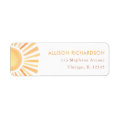 Boho sunshine sun muted tones yellow neutral label | Zazzle