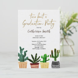 Boho Taco bout a Graduation Party Mexican Invitation | Zazzle