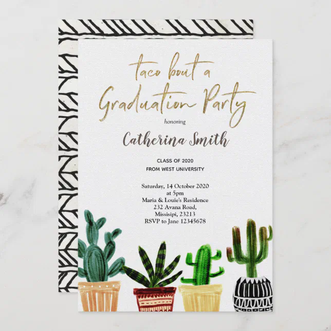 Boho Taco bout a Graduation Party Mexican Invitation | Zazzle