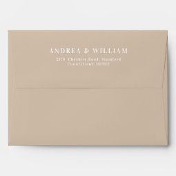 Boho Taupe Wedding Envelope | Zazzle