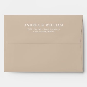 Boho Taupe Wedding Envelope | Zazzle
