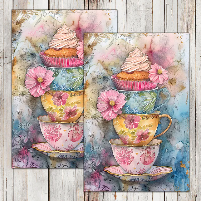 BOHO TEA PARTY DECOUPAGE TISSUE PAPER | Zazzle