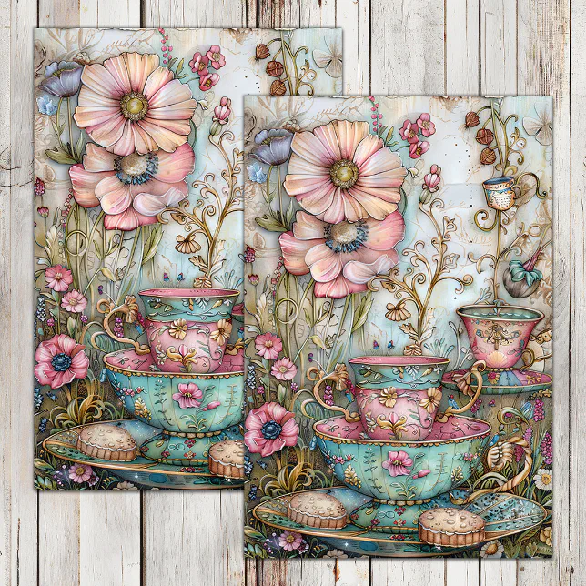 BOHO TEA PARTY DECOUPAGE TISSUE PAPER | Zazzle