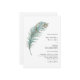 Boho Teal Blue Feather Minimal Wedding Invitation | Zazzle