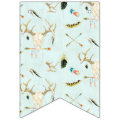 BOHO Teepee Baby Shower Tribal Arrow Feather Blue Bunting Flags | Zazzle