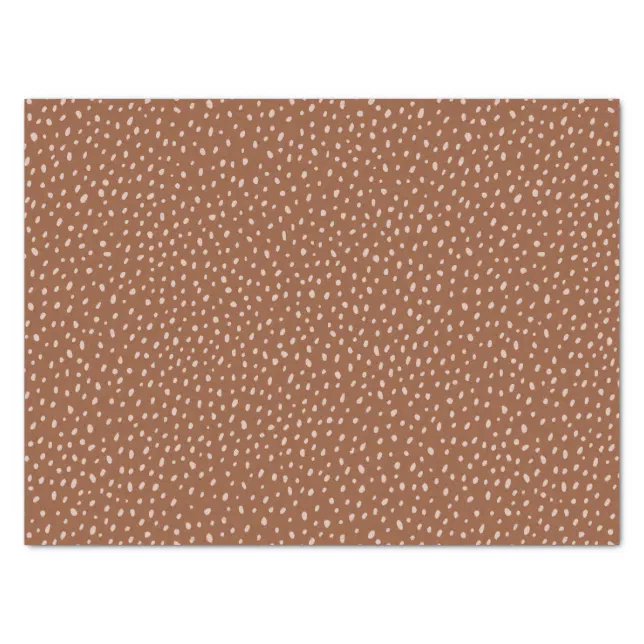 Boho Terracotta Brown & Beige Dots Baby Shower Tissue Paper | Zazzle