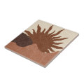 Boho Terracotta Desert Sun Ceramic Tile | Zazzle