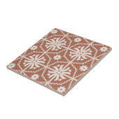 Boho Terracotta Floral Pattern Ceramic Tile | Zazzle