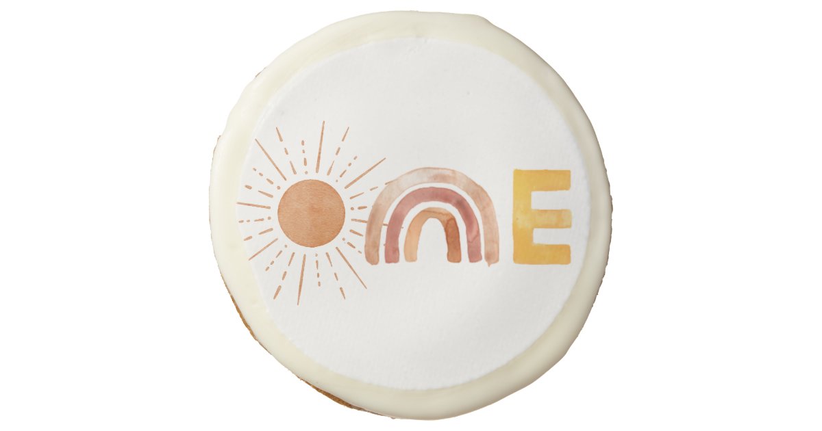 Boho Terracotta Orange First Trip Around The Sun Sugar Cookie | Zazzle