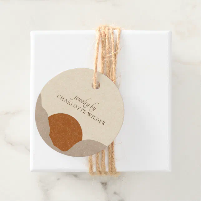 Boho Terracotta Sand Abstract Product Price Favor Tags | Zazzle