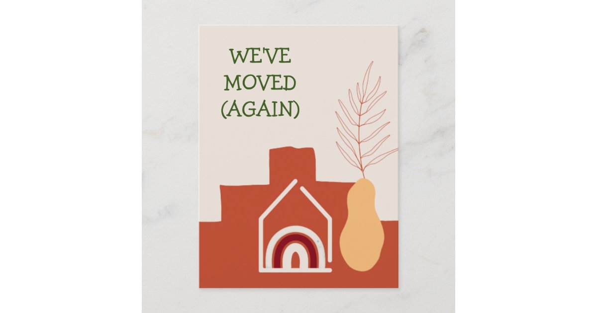 Boho Terracotta We've Moved Again New Address Postcard | Zazzle