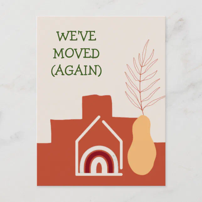 Boho Terracotta We've Moved Again New Address Postcard | Zazzle