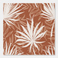 Boho Terracotta White Palm Leaf Print Pattern Wallpaper | Zazzle