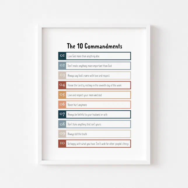 Boho the 10 commandments poster | Zazzle