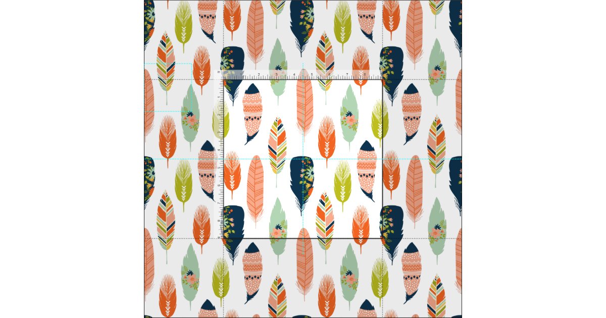 Boho Tribal Feather Fabric | Zazzle