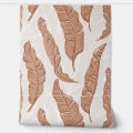 Boho Tropical Banana Leaves Print Wallpaper | Zazzle