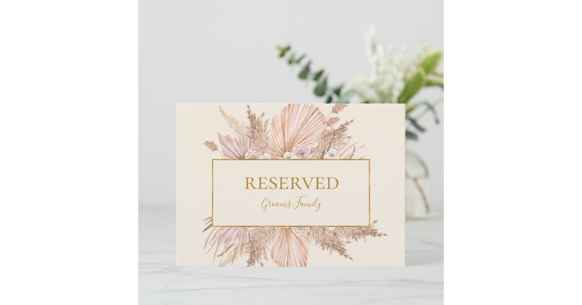 Boho Tropical Botanical | Ivory Reserved Sign | Zazzle