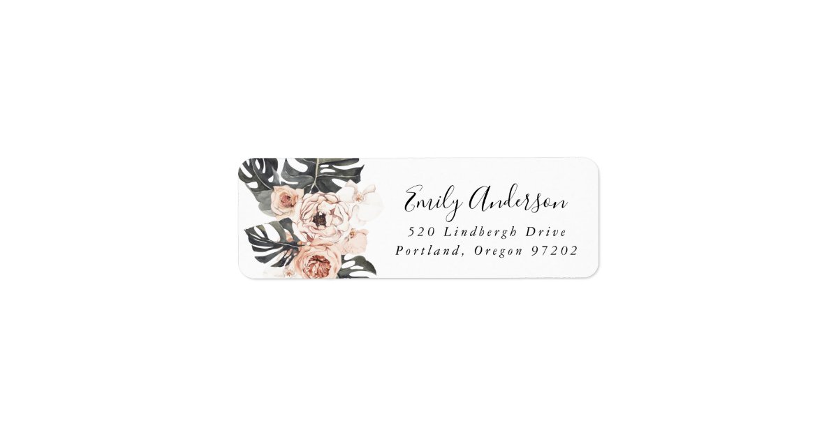 Boho Tropical Floral | Return Address Label | Zazzle