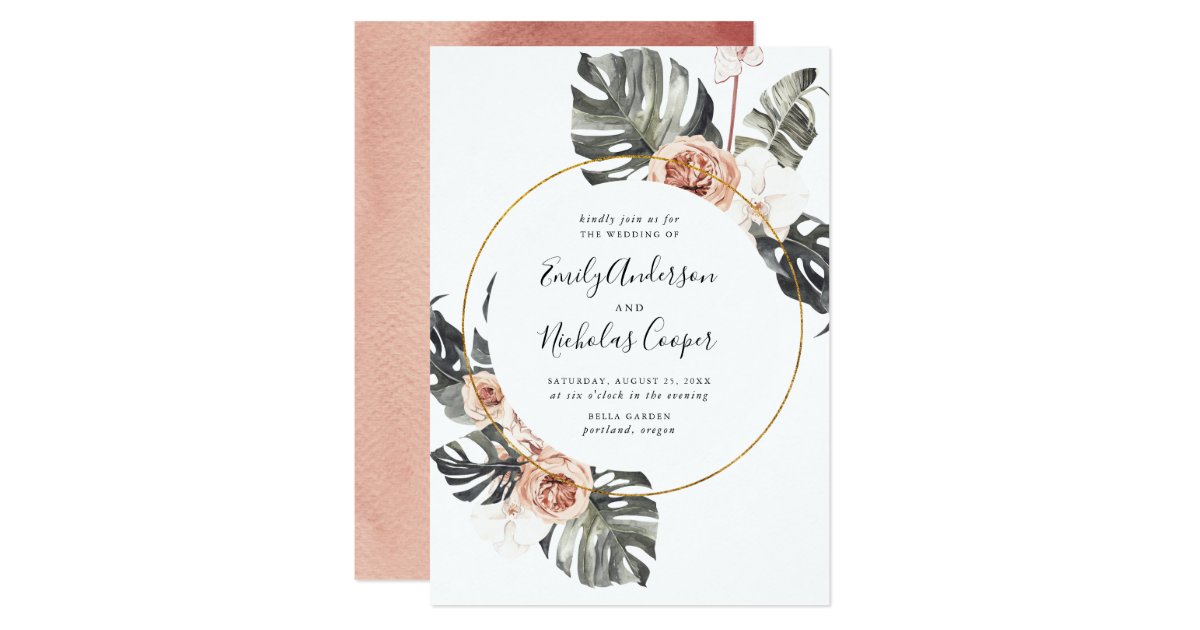Boho Tropical Floral | Wedding Invitation | Zazzle.com