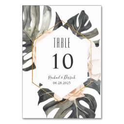 Boho Tropical Floral Wedding or Banquet Table Number | Zazzle
