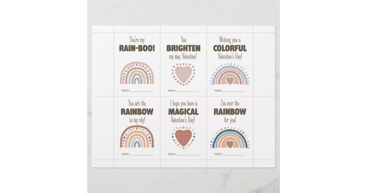 Boho Valentine’s Day Cards for Kids Classroom | Zazzle