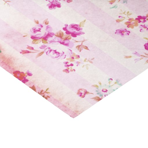 Boho vintage blush pink roses flowers stripes tissue paper | Zazzle