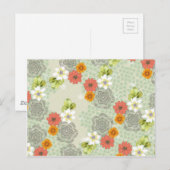 Boho Vintage Flowers Postcard | Zazzle